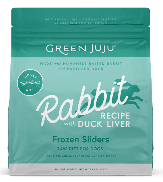 Frozen Raw Rabbit w/Duck Liver Sliders 3lb – Higgie's Pet